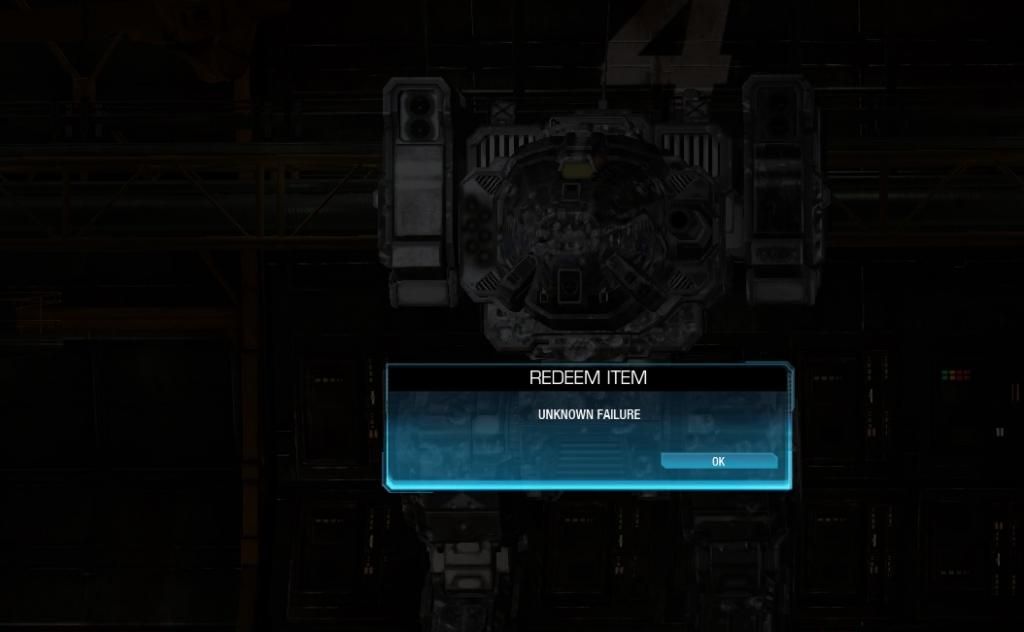 MWO: Forums - Redeem Item - Unknown Failure