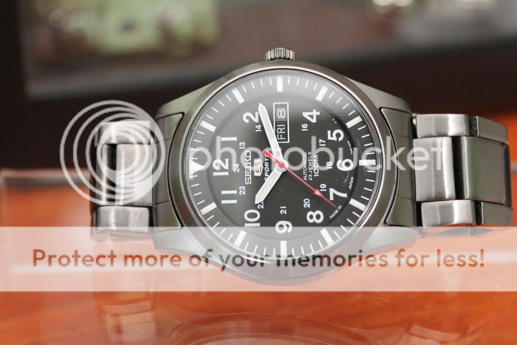 SOLD: Seiko SNZG17J1 Black PVD Field Watch w/ Bracelet - Daily Wearer ...